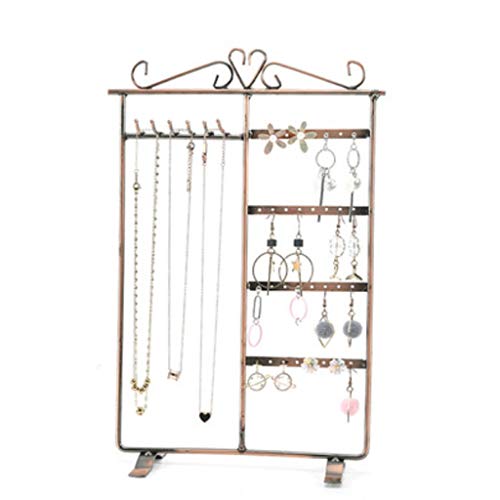 ZSEDP Rotate the Wall to try The Multifunctional Metal Hanging Earrings, Necklace and Bracelet Display Stand