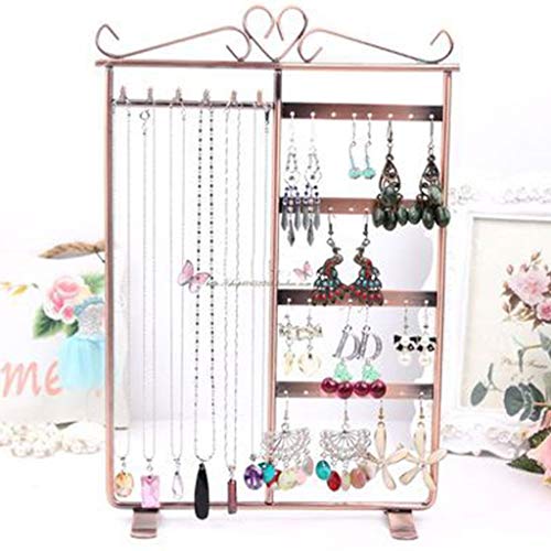 ZSEDP Rotate the Wall to try The Multifunctional Metal Hanging Earrings, Necklace and Bracelet Display Stand