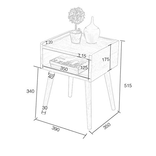 SJYDQ End Table, Stackable Nightstand, with 1 Front Storage Compartments, Wood Look Accent