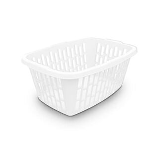 sedlav rectangular laundry basket, 1.5 bushel capacity, laundry hamper. ideal for: laundry room organization, hampers for laundry, room organization, clothes hamper, laundry basket plastic (white)