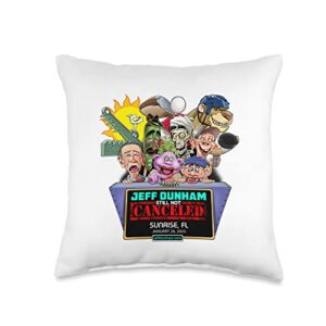 jeff dunham sunrise, fl (2023) throw pillow, 16x16, multicolor