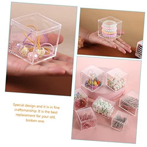 12pcs Items Cm Cases with Mini Container Showcase Candy Lid Cube Clear for Collectibles Storage Small Treat Stackable Plastic Cubes Display Square Case Acrylic Jewelry Containers