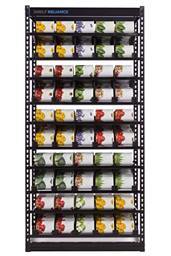 Can Rotation Organizer | Large Canned Food Organizer For Pantry | Black Large Food Rotation System | Harvest | Shelf Reliance (Can Rotation Organizer 109-117 oz (Large))