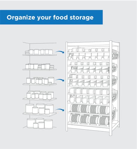 Can Rotation Organizer | Large Canned Food Organizer For Pantry | Black Large Food Rotation System | Harvest | Shelf Reliance (Can Rotation Organizer 109-117 oz (Large))