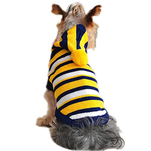 Pet Clothes for Small Dogs Clothes Teddy Sweatshirt Autumn Winter Striped Suit Puppy Puppy Costume Cat with Hat