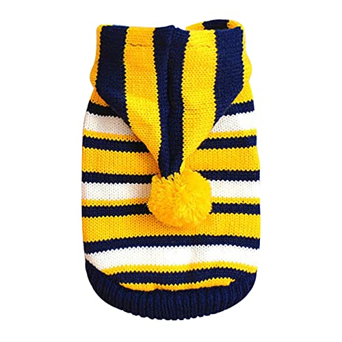 Pet Clothes for Small Dogs Clothes Teddy Sweatshirt Autumn Winter Striped Suit Puppy Puppy Costume Cat with Hat