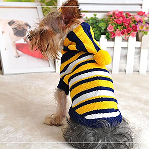 Pet Clothes for Small Dogs Clothes Teddy Sweatshirt Autumn Winter Striped Suit Puppy Puppy Costume Cat with Hat