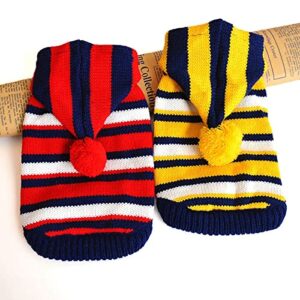 Pet Clothes for Small Dogs Clothes Teddy Sweatshirt Autumn Winter Striped Suit Puppy Puppy Costume Cat with Hat