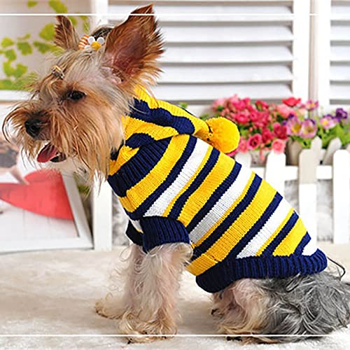 Pet Clothes for Small Dogs Clothes Teddy Sweatshirt Autumn Winter Striped Suit Puppy Puppy Costume Cat with Hat