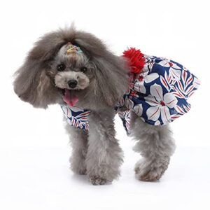 Dress for Dogs Cute Pet Print Skirt Breathable Summer Sleeveless Shirt Comfortable Dog Shirt Breathable Dog