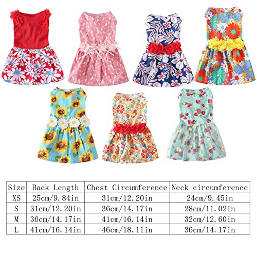 Dress for Dogs Cute Pet Print Skirt Breathable Summer Sleeveless Shirt Comfortable Dog Shirt Breathable Dog