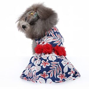 Dress for Dogs Cute Pet Print Skirt Breathable Summer Sleeveless Shirt Comfortable Dog Shirt Breathable Dog