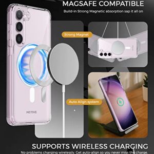 MOTIVE for Samsung Galaxy S23 Plus Magnetic Case, Compatible with MagSafe, [Never Yellowing Clear Case] Transparent Slim Shockproof, Protective Phone Case (6.6") | Crystal Series