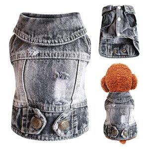 Puppy Shirts for Small Dogs Female Dogs Vest for Small Dog Spring Clothing Cats Breathable Jean Jacket Shirt Fashion Pet Clothes