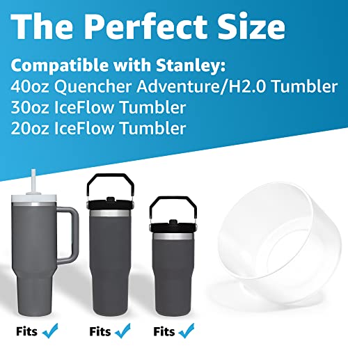 Jmoe USA Boot Sleeve for Stanley 40oz Quencher Adventure & 20oz & 30oz IceFlow Tumblers | Protects Against Dents & Scratches | Protector for Bottom of Cup (Frosted, 1-Pack)