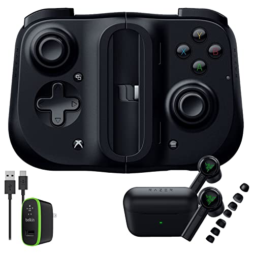 Kishi Gaming Controller For Android - SmartPhone Gaming Console Xbox Cloud - Hammerhead True Wireless X Bluetooth Gaming Earbuds 10w Charger (Bundle)