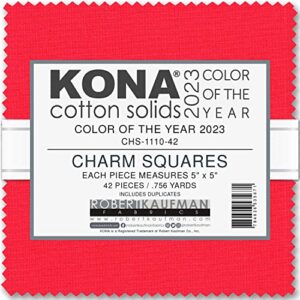 robert kaufman fabrics kona cotton crush 2023 color of the year charm squares