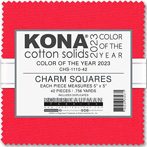 Robert Kaufman Fabrics Kona Cotton Crush 2023 Color of The Year Charm Squares