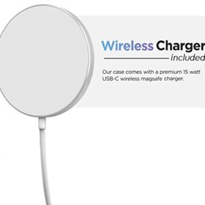 Encased 2-in-1 Magnetic Wireless Charger with Case for Samsung Galaxy S23 Ultra - MagSafe Compatible Charger is Included (2023 Ultra-6.8") Clear