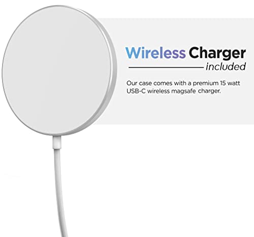 Encased 2-in-1 Magnetic Wireless Charger with Case for Samsung Galaxy S23 Ultra - MagSafe Compatible Charger is Included (2023 Ultra-6.8") Clear