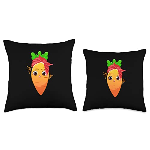 Funny Carrot Mom Vegetable Gifts Funny Carrot Mom Fruit Vegetable Mothers' Day Gardener Lover Throw Pillow, 18x18, Multicolor