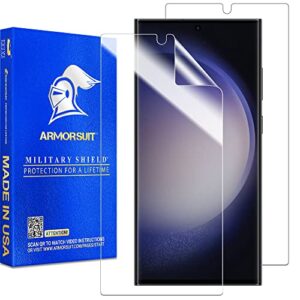 armorsuit 2 pack militaryshield screen protector designed for samsung galaxy s23 ultra 5g (6.8 inch, 2023 release) case friendly hd clear film - made in usa