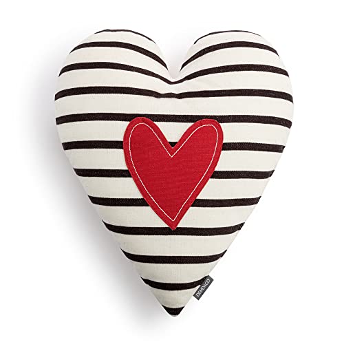 DEMDACO Black and Red Heart 14 x 16 All Cotton Polyester Fill Pocket Throw Pillow