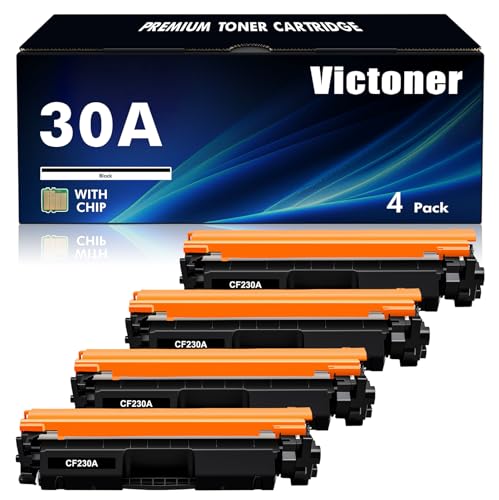 CF230A 30A Toner Cartridge Black MFP M227fdw 4 Pack Compatible Replacement for HP 30A CF230A 30X CF230X for HP Pro M203dw MFP M227fdw M227fdn M203dn M227sdn M203d M227 M203 Series Printer Ink