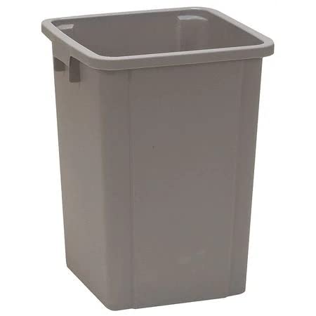 MDMprint 19 gal. Plastic Square Trash Can, Gray