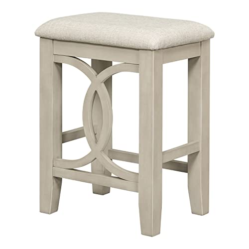 FRITHJILL 3-Piece Farmhouse Wood Counter Height Pub Dining Set, Included a Table with USB Ports and 2 Upholstered Stools