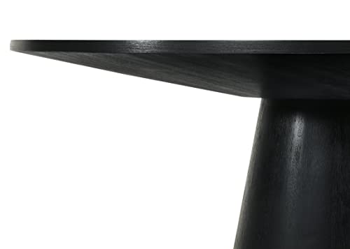 Lilola Home Jasper Ebony Black 59" Wide Contemporary Round Dining Table