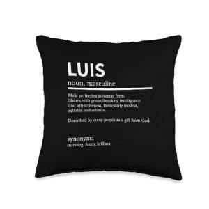 funny first name sayings gift for luis definition saying first name luis throw pillow, 16x16, multicolor