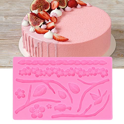 VTOSEN Leaf Branch Flowers Silicone Mould Food Grade Materials Various Shapes DIY Cake Silicone Mold for Muffins Fudge Bread Chcolate