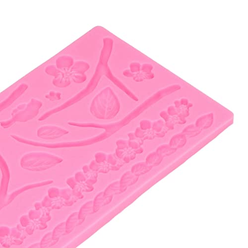 VTOSEN Leaf Branch Flowers Silicone Mould Food Grade Materials Various Shapes DIY Cake Silicone Mold for Muffins Fudge Bread Chcolate