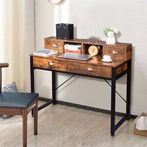 CZDYUF Work Study Desk with Storage Drawer Rack for Living Room Home and Office Computer Desk Work