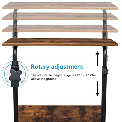 CZDYUF Computer Desk Laptop Desk Rolling & Height Adjustable P2 15MM Chipboard & Steel Side Table with Baffle