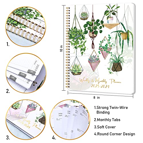 Planner 2023-2024 - July 2023-June 2024, Academic Planner 2023-2024, Weekly and Monthly Planner, 8'' x 10'', 2023-2024 Planner with Twin-Wire Binding, Flexible Cover, Perfect Daily Organizer