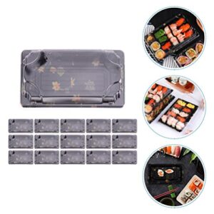 BESTonZON Meal Prep Containers Reusable Disposable Food Containers Sushi Packing Box with Lid Bakery Boxes Swiss Roll Container Roll Cake Box Portable Fruit Salad Boxes 50pcs Meal Prep Container