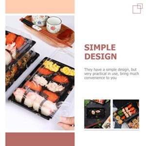 BESTonZON Meal Prep Containers Reusable Disposable Food Containers Sushi Packing Box with Lid Bakery Boxes Swiss Roll Container Roll Cake Box Portable Fruit Salad Boxes 50pcs Meal Prep Container