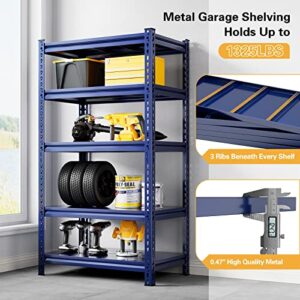 REIBII Garage Shelving Heavy Duty Storage Shelves Loads 1690 LBS, Adjustable Metal Shelving Units and Storage Metal Shelves for Storage Rack Shelf for Garage,Basement 32" W x 17" D x 72" H,Blue