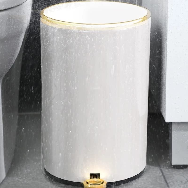 LIRUXUN Trash Can Stainless Steel Press Bathroom Trash Can Kitchen Garbage Container Household Products