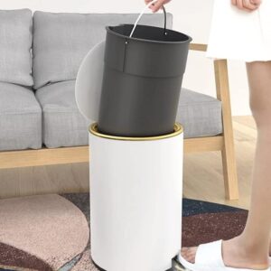 LIRUXUN Trash Can Stainless Steel Press Bathroom Trash Can Kitchen Garbage Container Household Products