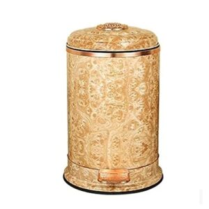 liruxun marble lines stainless trash can metal waste bin trash bag holder garbage bin home decoration ( color : d , size : 32cm )