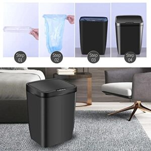 LIRUXUN Automatic Touchless Trash Can Intelligent Induction Motion Sensor Trash Can Recycle Bin Kitchen Garbage Car Trash