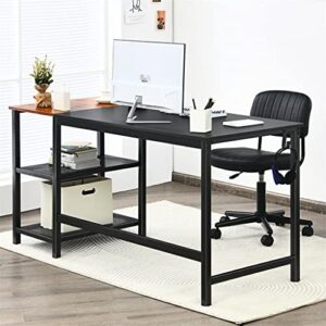 CZDYUF 59" Home Office Computer Desk Study Laptop Desk Detachable 2 Tier Shelves Shelves Office Furniture