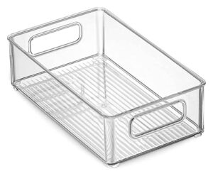 zhj 3pcs stackable refrigerator organizer bins fridge organizers clear plastic pantry food storage rack for fridge, freezer and kitchen fridge storage