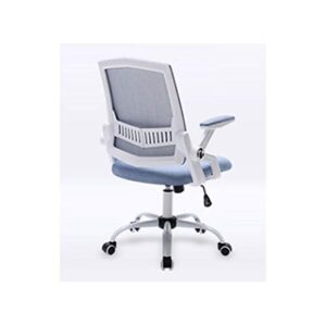 kxdfdc mid back mesh office chair ergonomic swivel mesh computer chair flip up arms with lumbar support adjustable height task chair (color : blue)