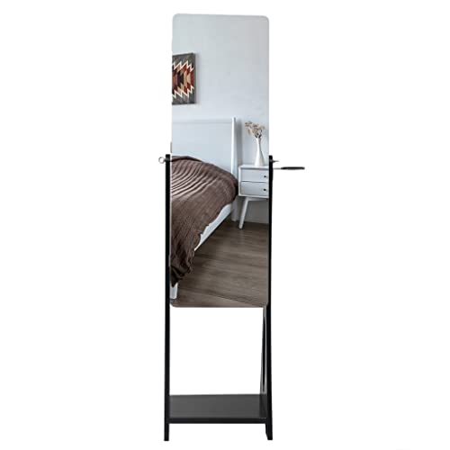 CZDYUF Full-length Full-body Jewelry Cabinet 2-tier Storage Rack 6 Drawers With Hair Dryer Rack With LED Light