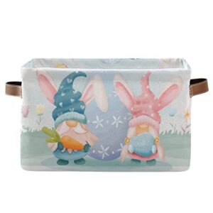 senya easter basket, easter gnome bunny foldable fabric collapsible storage bins organizer bag for storage clothes