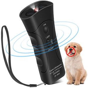 anti barking device, 3 mode dual sensor upgraded bark control device, 33ft range ultrasonic dog bark deterrent pet behavior training